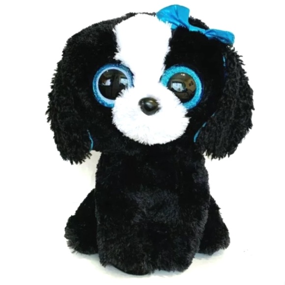 Ty | Toys | Ty Beanie Boos Tracey Dog Plush Toy Black White Sparkly ...